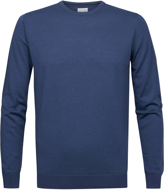 Profuomo - Pullover Merinowol Blauw - Maat XL - Modern-fit | bol.com