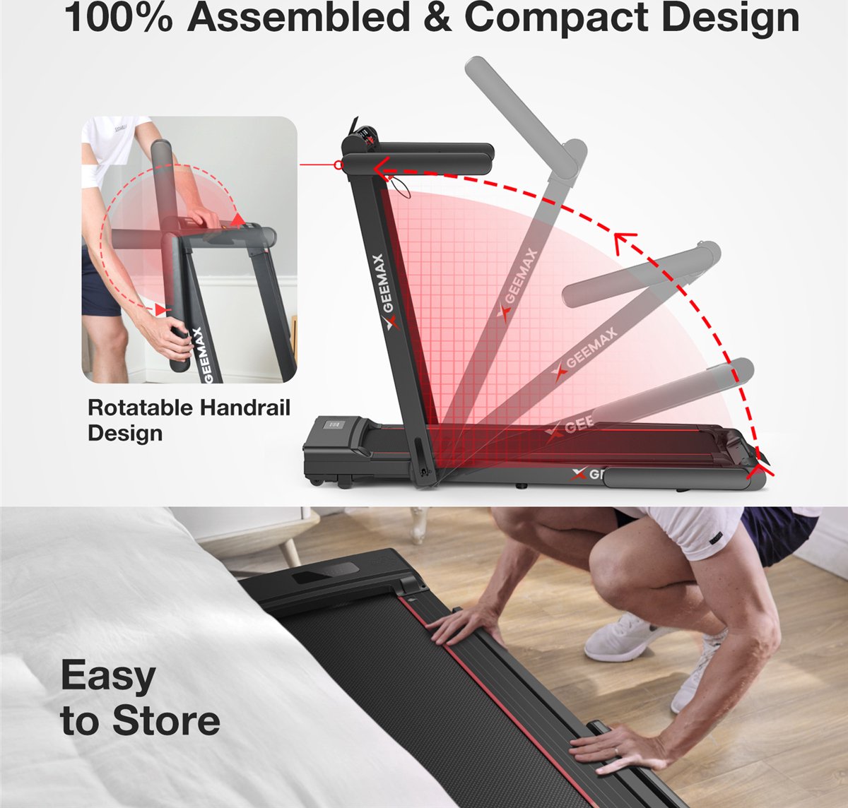 loopband - 2 in 1 Opvouwbare draagbare loopband - elektrische loopband ...