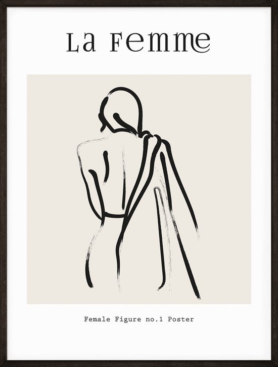 Female Figure Line Art Poster | bol.com