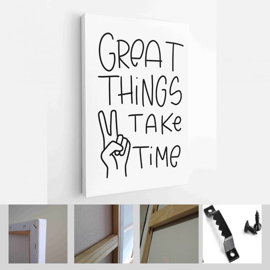 Voordeel van geduld en prestatie citaat vector design met grote dingen ...