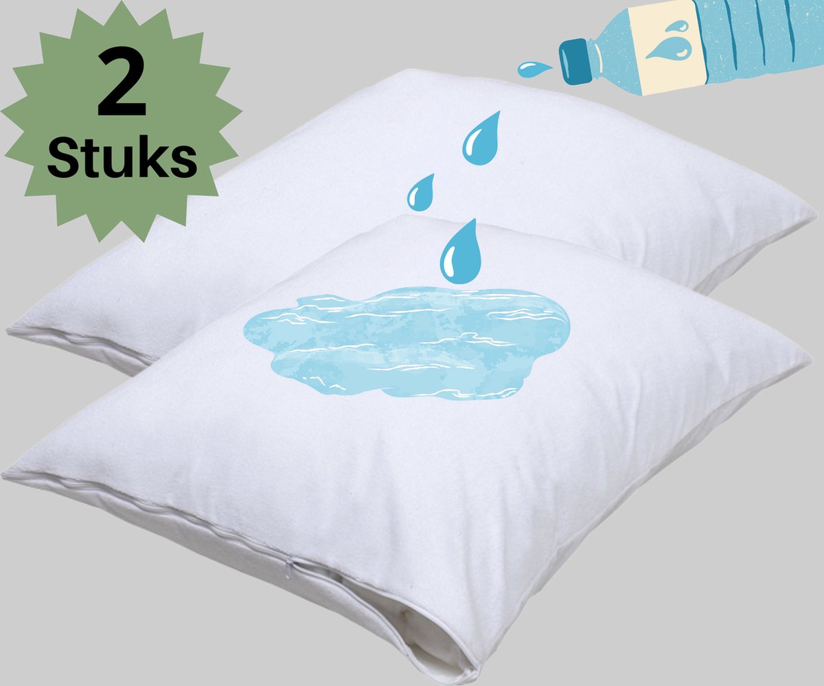 Droomtextiel Waterdichte Kussenbeschermer met Rits - 60x70 cm Set van 2 ...