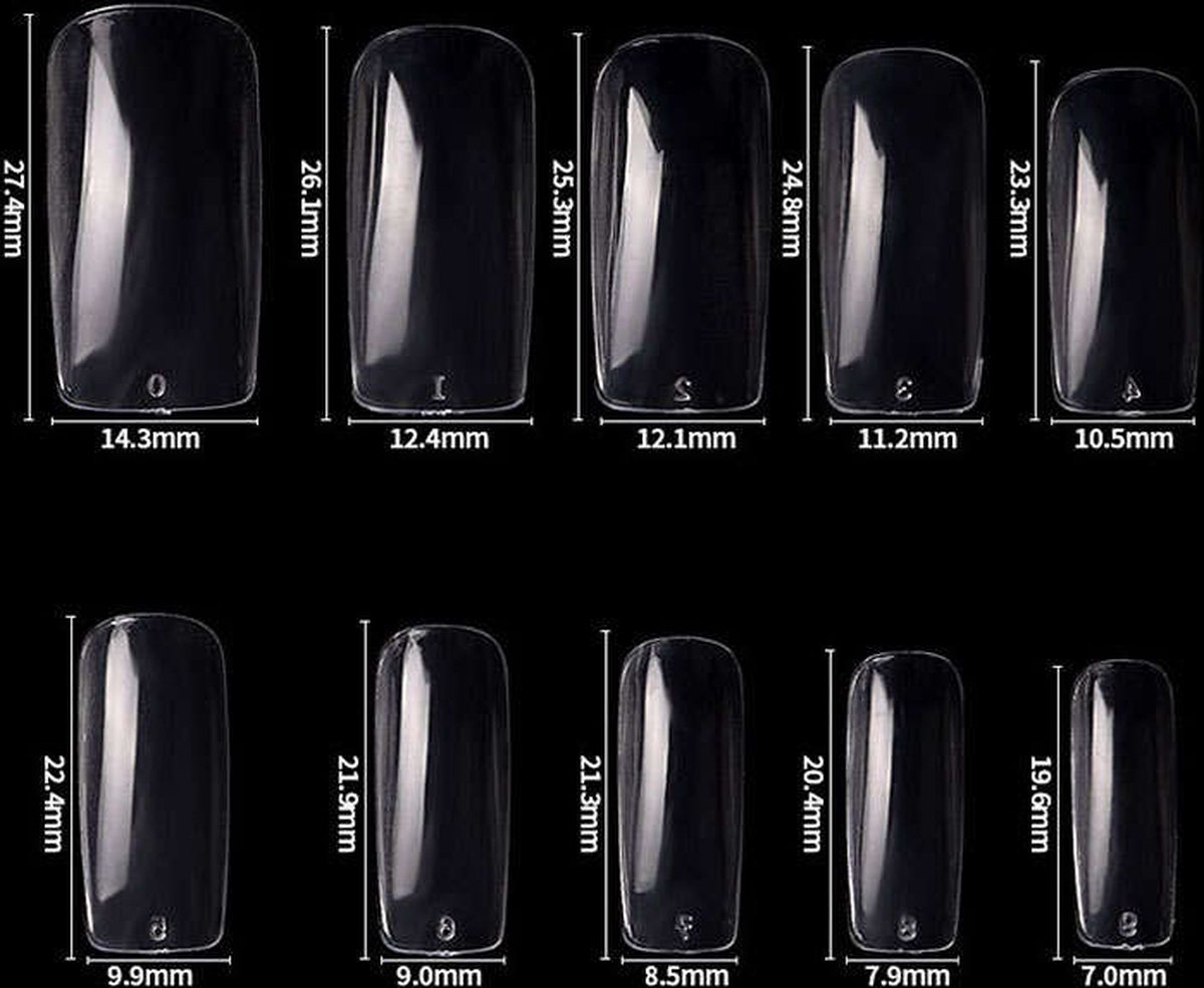 Joyage Nagel Tips Transparant - 500 stuks - French Full Cover Clear ...