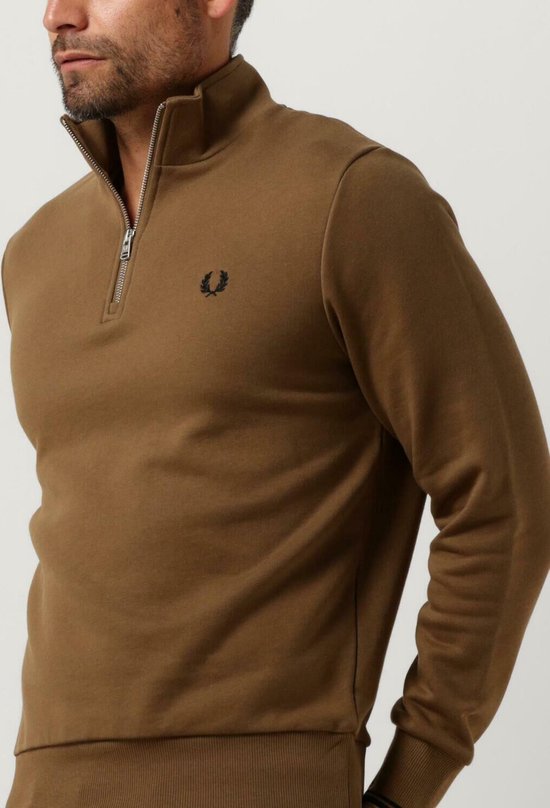 Fred Perry Half Zip Sweatshirt Truien & Vesten - Camel | bol.com