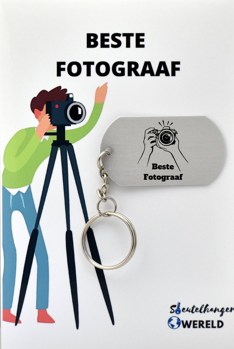 Beste Fotograaf Sleutelhanger inclusief kaart – Fotograaf cadeau ...