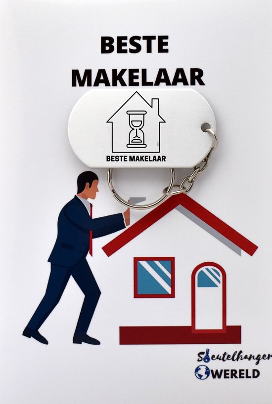 Beste Makelaar Sleutelhanger inclusief kaart – Makelaar cadeau – beste ...