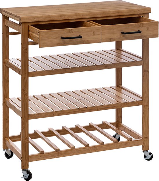 Five® Houten keukentrolley met lades 108x60x90 cm - Large - Decoratief ...