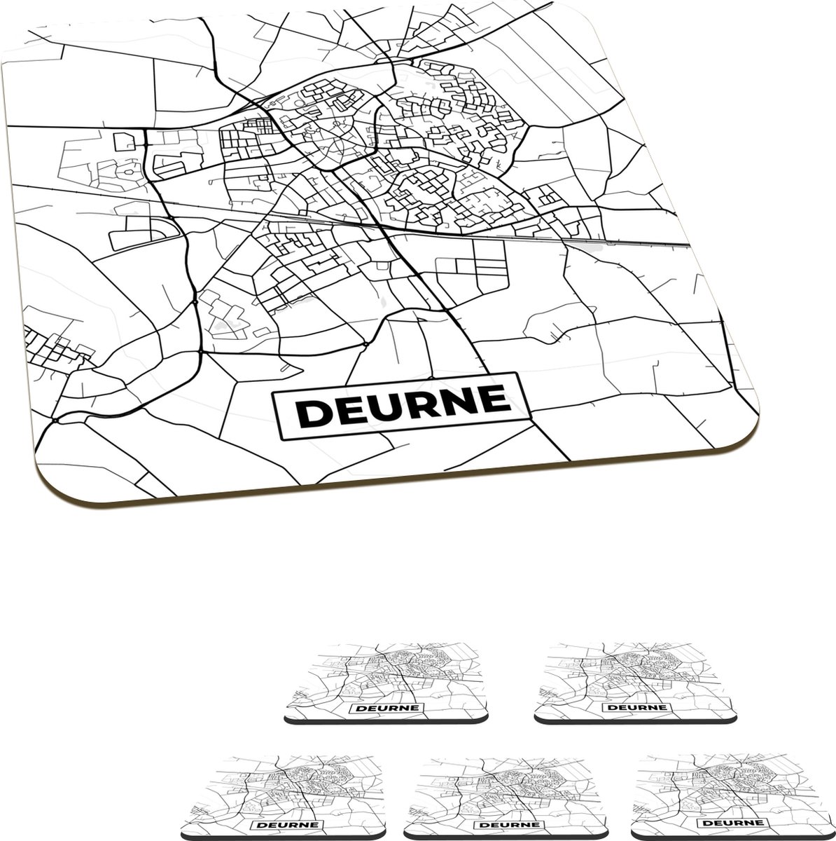 Onderzetters voor glazen - Plattegrond - Deurne - Kaart - Stadskaart ...