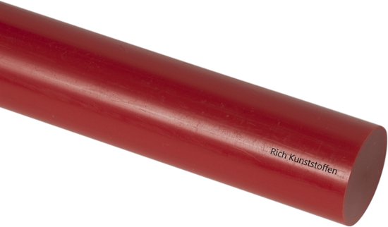 POM C rood staf Ø30 mm x L=1000 mm/ Polyacetaal / Delrin / technische ...