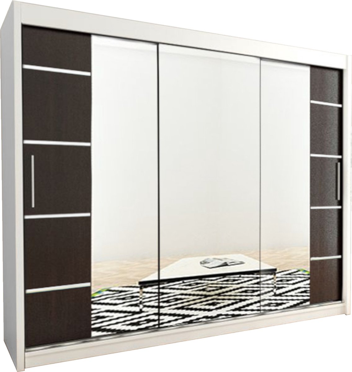 InspireMe - Armoire 3 portes coulissantes, Style moderne, Armoire avec ...