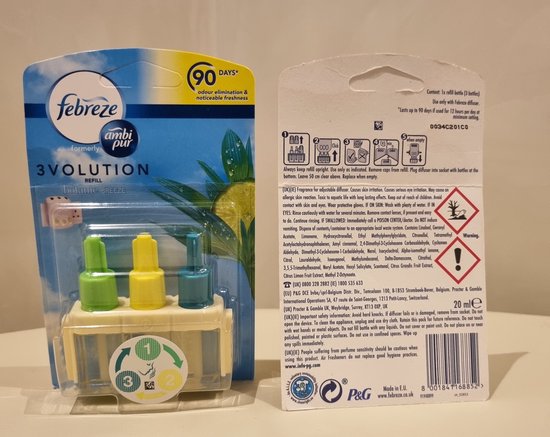 Ambi Pur Febreze 3Volution Navulling Botanic Breeze 2x 20 ml | bol.com