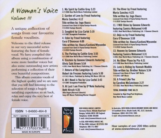 Various Artists - A Woman's Voice Vol.3 (CD), various artists | Muziek ...