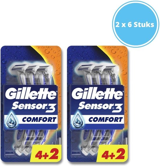 Gillette Sensor3 Comfort Wegwerpmesjes - Mannen - 6 stuks - 2 stuks ...