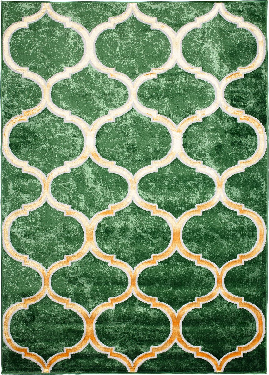 Tapiso Turmalin Vloerkleed Groen Laagpolig FLuffy Tapijt Maat- 140x200 ...