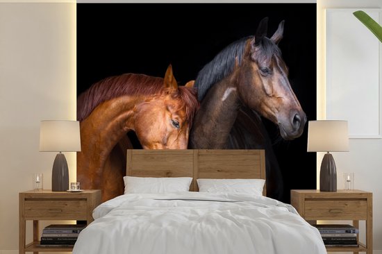Behang kinderkamer - Fotobehang Paarden - Dieren - Portret - Bruin ...