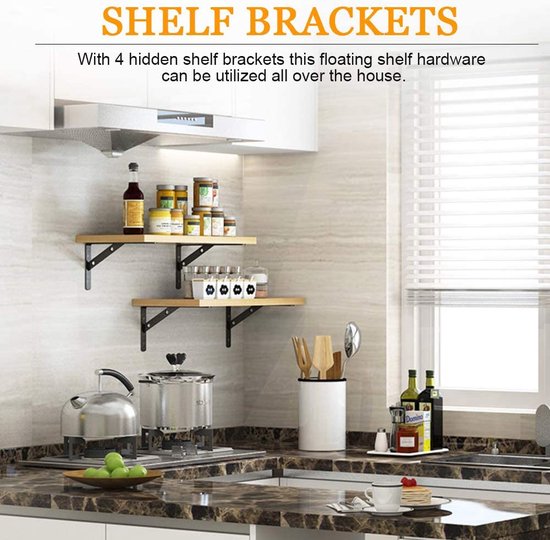 4 zware beugels, plankbeugels, Starvast hoek, robuust, hoek van 90 ...