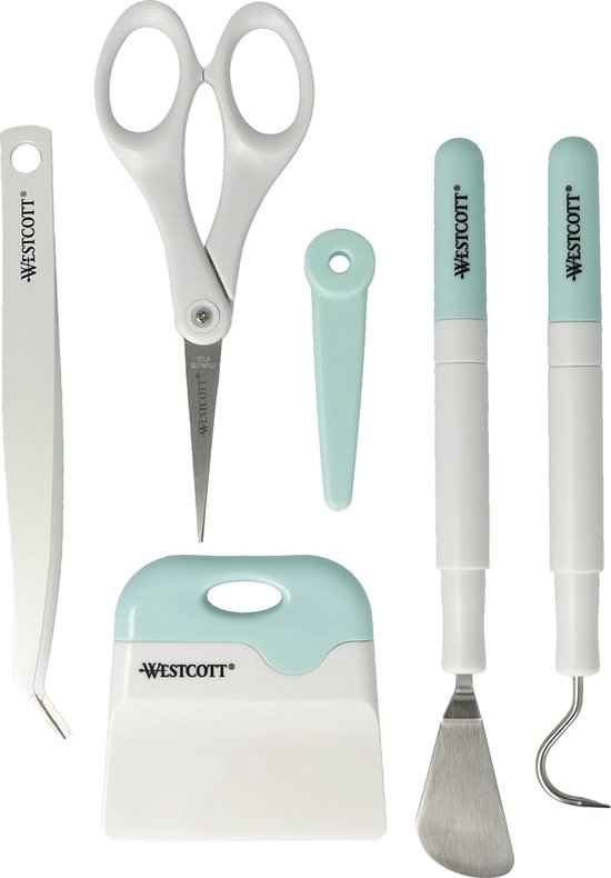 Westcott crafttoolset - 6 delig - schraper, schaar met beschermkapje ...