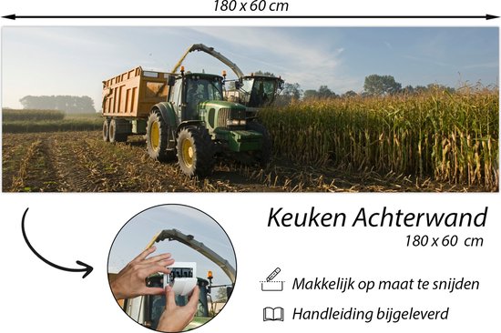 Keuken achterwand behang - Waterafstotend - Trekker - Aanhanger - Mais ...
