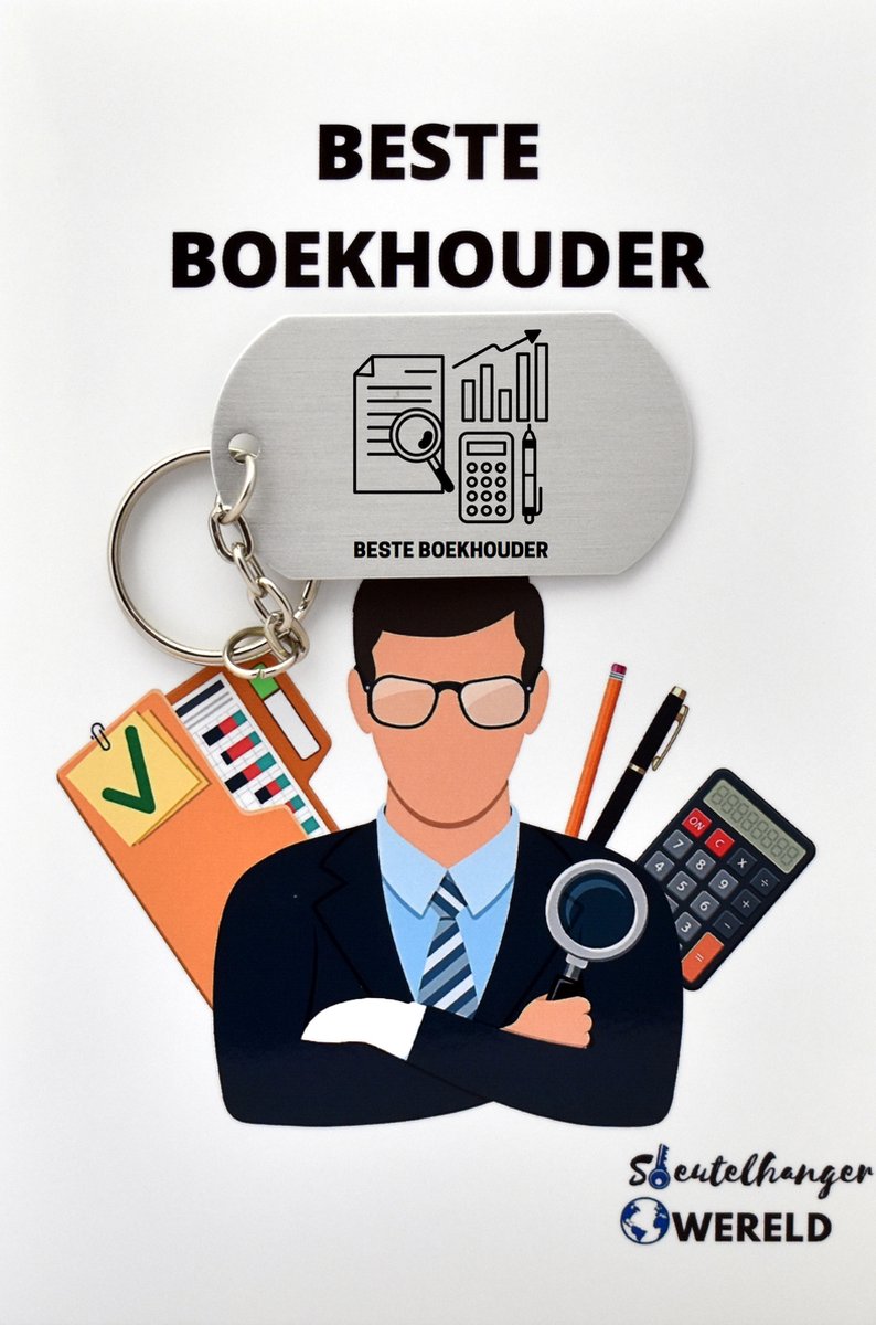 Beste boekhouder Sleutelhanger inclusief kaart – boekhouder cadeau ...