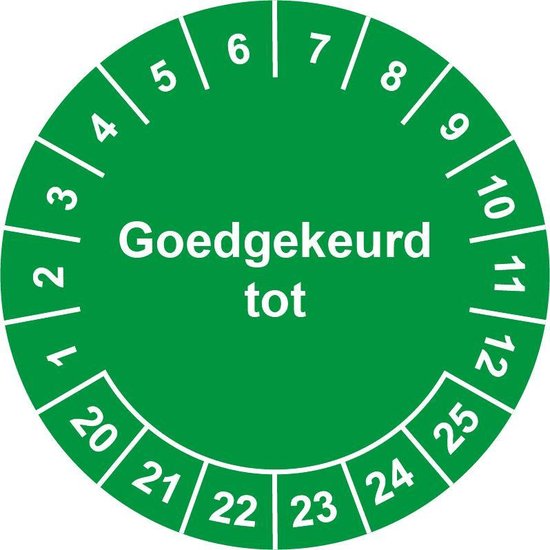Keuringssticker Goedgekeurd tot'' Ø 30 mm - 100 stickers - | bol.com