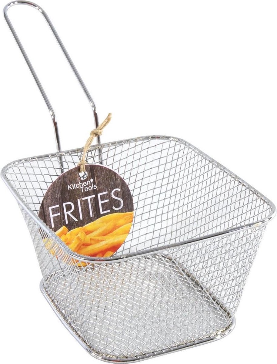 4x stuks zilver patat/snack serveermandjes/frietmandjes 14 cm ...