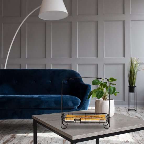 relaxdays lectuurbak metaal - krantenbak - tijdschriftenhouder - modern ...