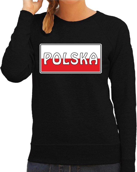 Polen / Polska landen sweater zwart dames - Polen landen sweater ...