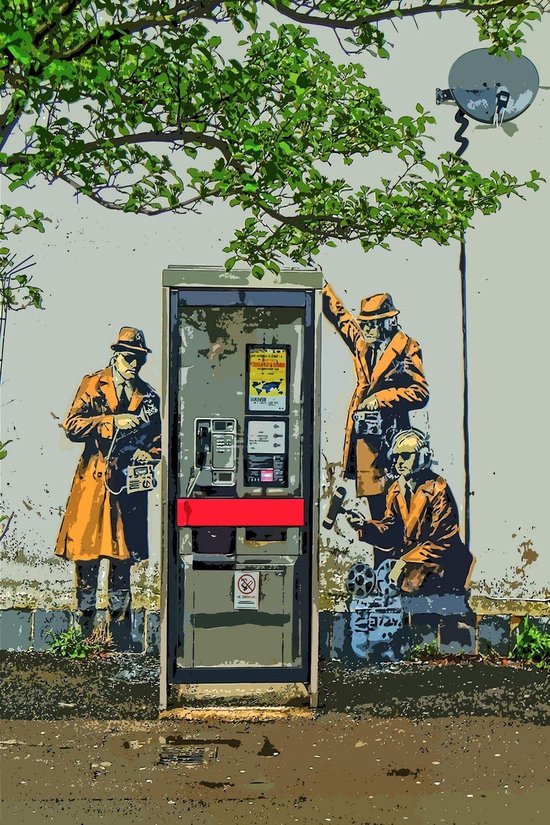 BANKSY Spy Booth Canvas Print | bol.com