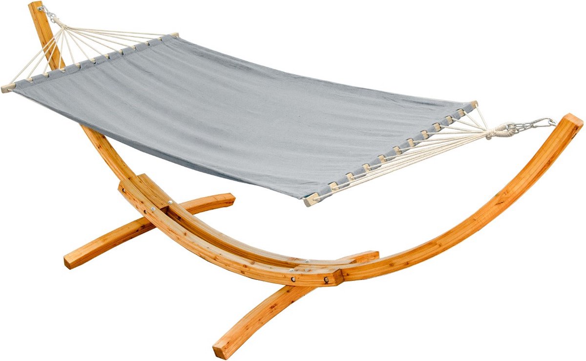 XXL Hangmat met Houten Frame - Hangmatstandaard Tuin Hammock voor 2 ...