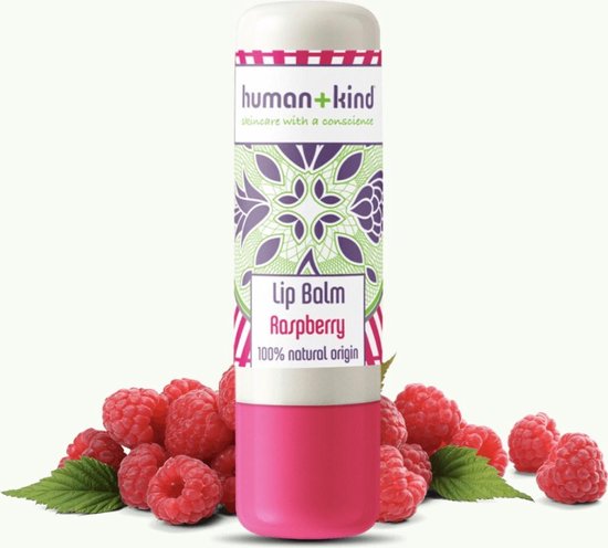 Human + Kind Natuurlijke Lip Balm Raspberry Vegan - 4.7g | bol.com