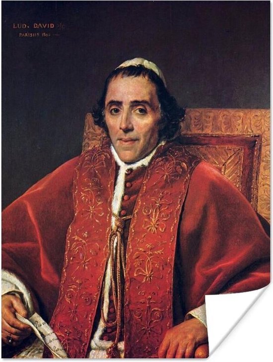 Poster Paus Pius VII - Schilderij van Jacques-Louis David - 120x160 cm ...