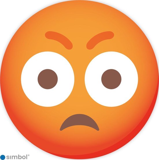 Simbol - Sticker Emoticon Boos en Verbaasd - Verbaasde en Boze Smiley ...