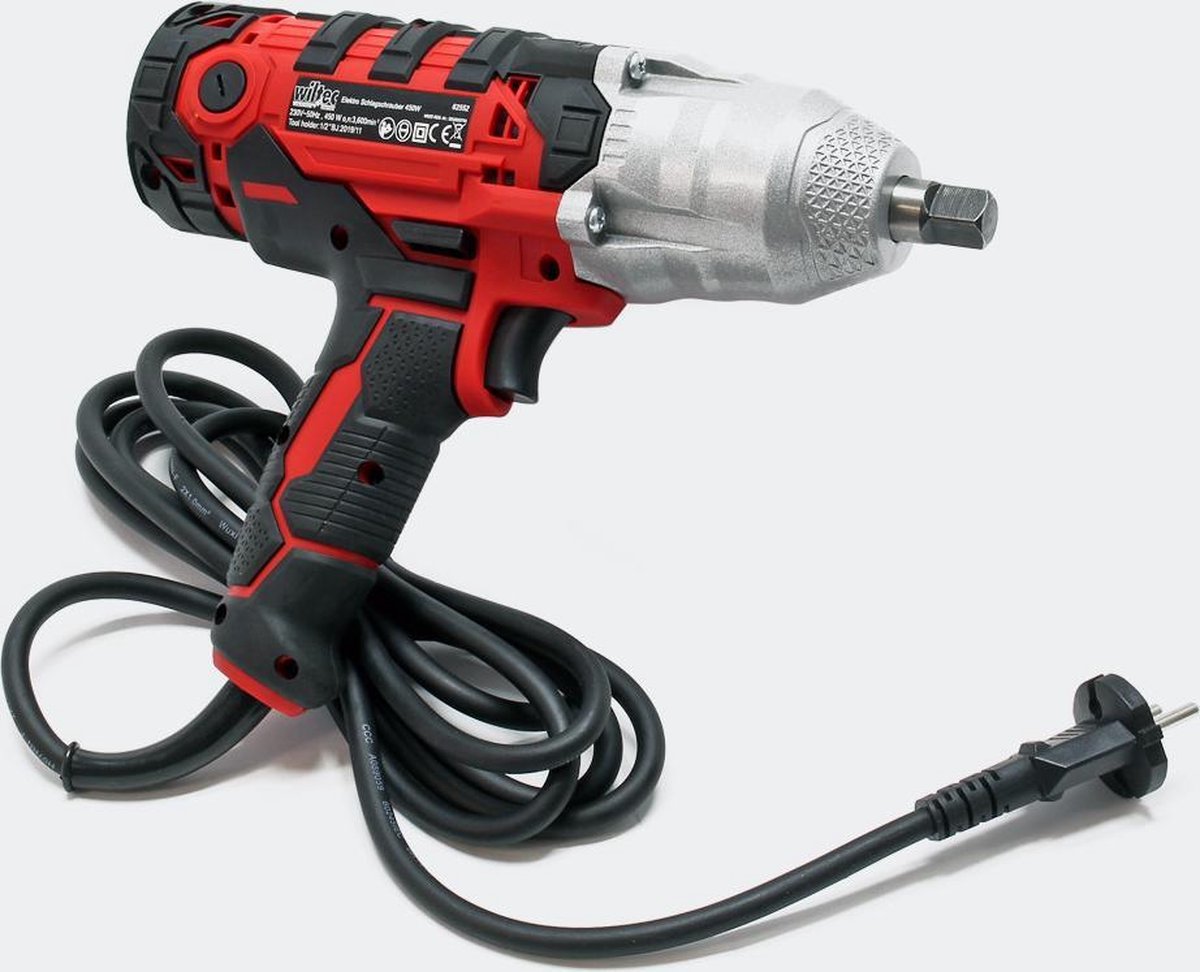 Elektrische slagmoersleutel met 450W incl. 4 slagmoersleutels ...