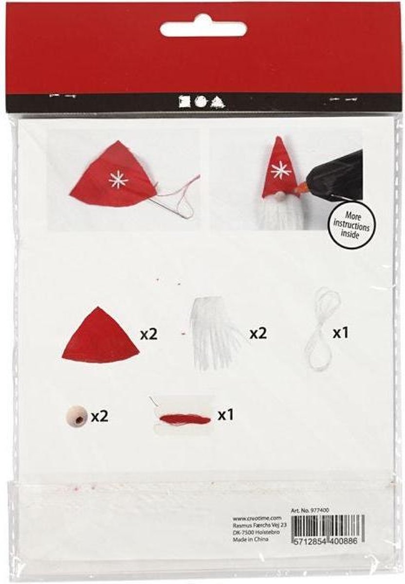 Mini Hobbyset. grijs mix. Kerst gnoom. H: 13 cm. 1 set | bol.com