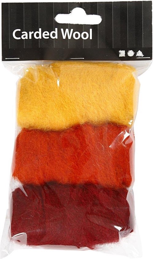 Gekaarde wol. geel/terracotta harmonie. 3x10 gr/ 1 doos | bol.com