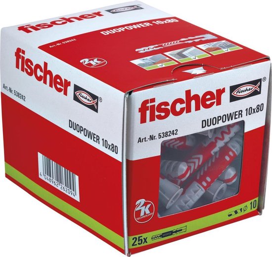 Fischer DUOPOWER plug 10x80 25 st | bol