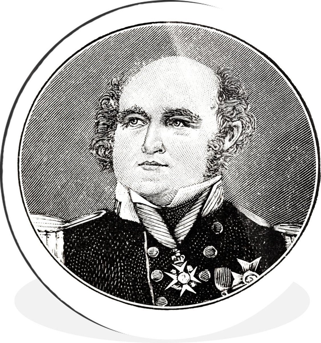 Illustration d'un portrait de James Clark Ross Wall cercle aluminium ...