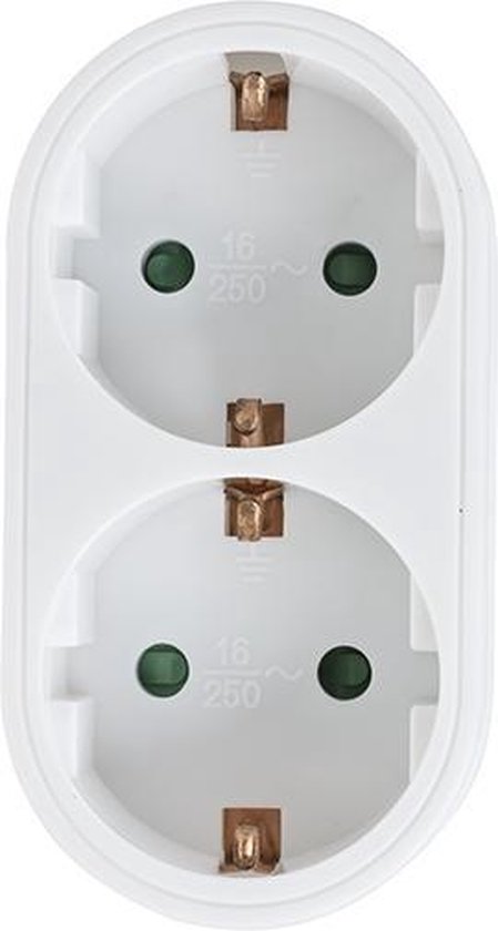 bol.com | Verloopstekker 2x randaarde horizontaal