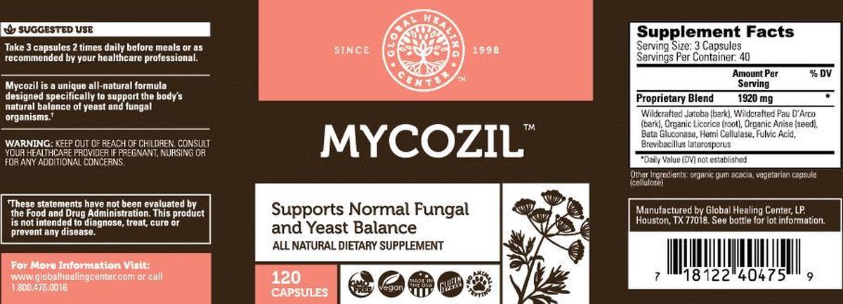 Mycozil (plantaardig) 120 capsules - Global Healing | bol