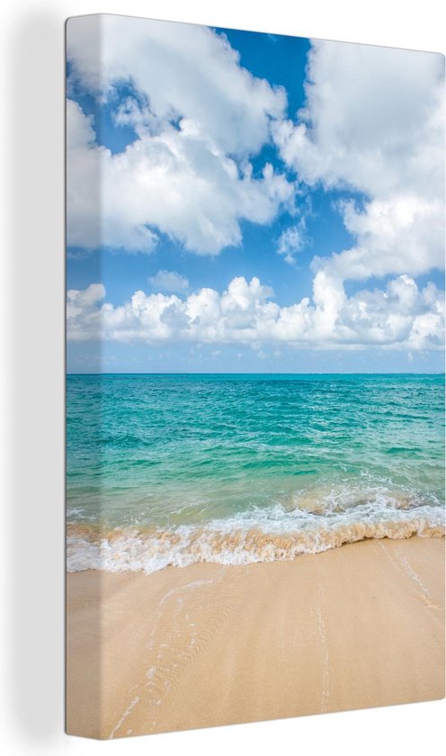 Canvas Schilderij Strand - Zee - Zomer - Reizen - 20x30 cm - Wanddecoratie | bol.com