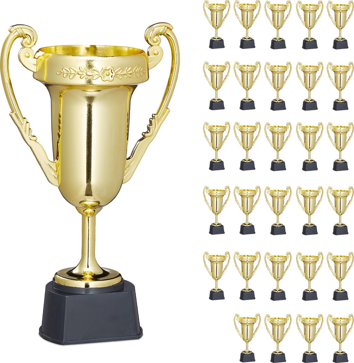 Relaxdays 30x trofee - set - prijsbeker - sport beker - trofee beker ...