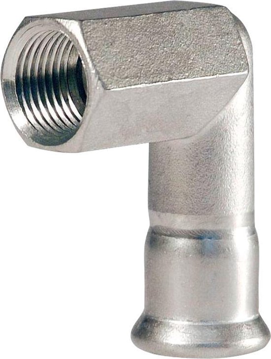 Bonfix Press - RVS 316 - perskoppeling - Kniekoppeling - 90° - 3/4" x 22 mm - lange... | bol