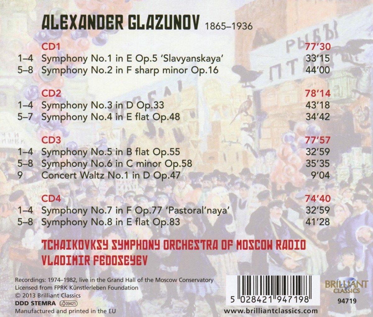 Glazunov: Complete Symphonies, Tchaikovsky Symphony Orchestra Of Moscow Radio | CD... | bol.com