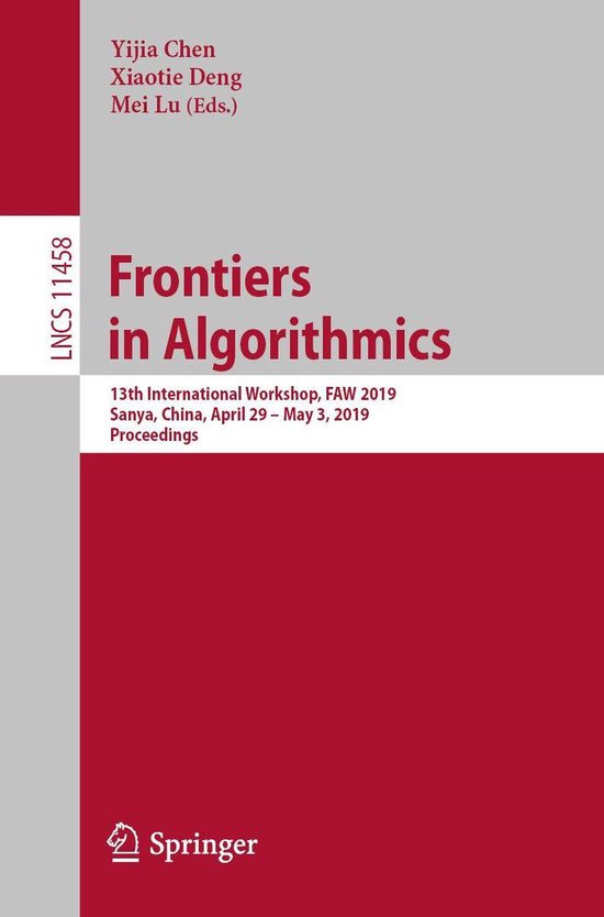 Frontiers in Algorithmics (ebook) | 9783030181260 | Boeken | bol.com