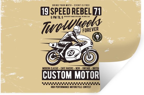 Muurstickers - Sticker Folie - Motor - Vintage - Tekening - Quote ...