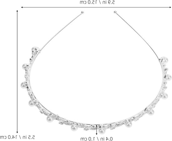 Elegante Bruids Tiara met Strass en Parels - Haarband en Haarspeld voor ...