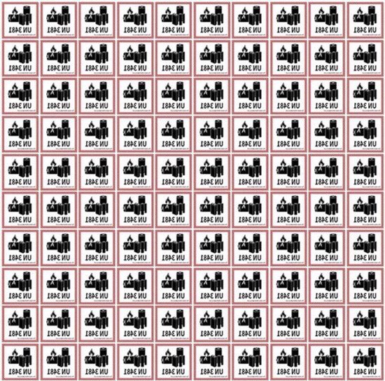 100 stuks Lithium Ion UN3481 Waarschuwingslabels - Veiligheidssticker ...