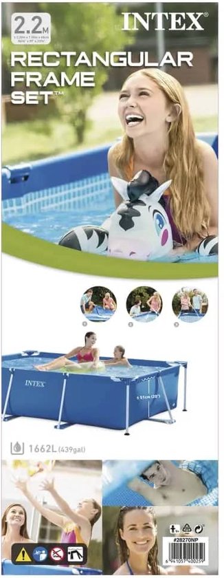 INTEX Zwembad Rectangular Frame 220x150x60 cm 28270NP | bol.com