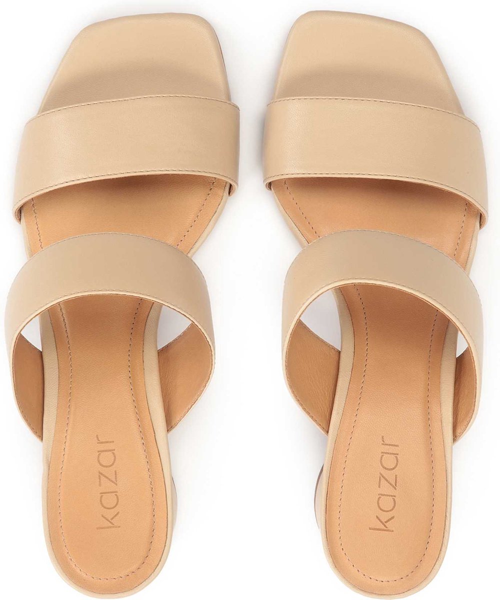 Beige mules with decorated round heel | bol.com
