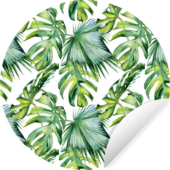 WallCircle - Muurstickers - Behangcirkel - Bohemian - Bladeren - Bloemen - Tropisch -... | bol