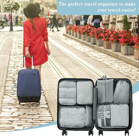 Organizerset, 8-delig, Packing Cubes, multifunctionele ...